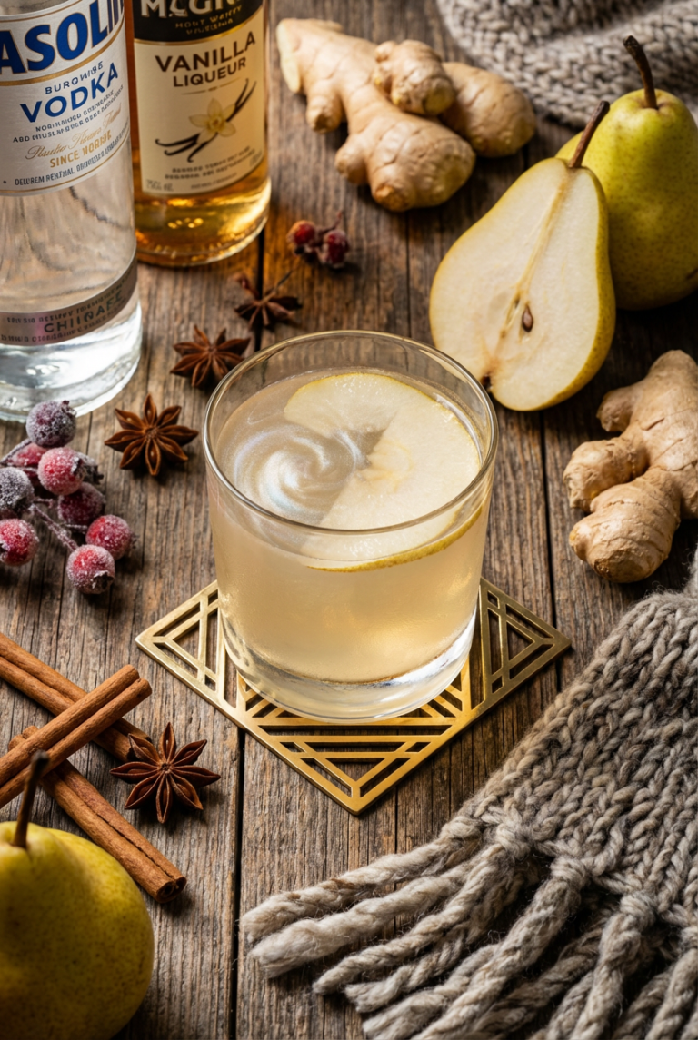 Recette du cocktail Lune d'Hiver : vodka, poire et gingembre pour l ...